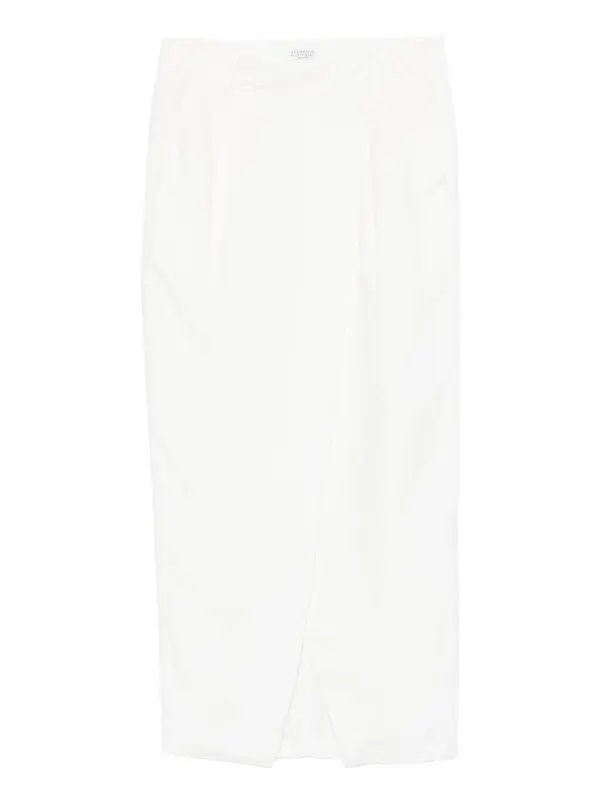 Brunello Cucinelli Maxi Skirt With Front Slit - White