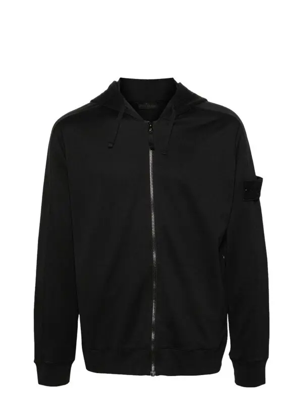 Stone Island Ghost Zip-up Sweatshirt - Black