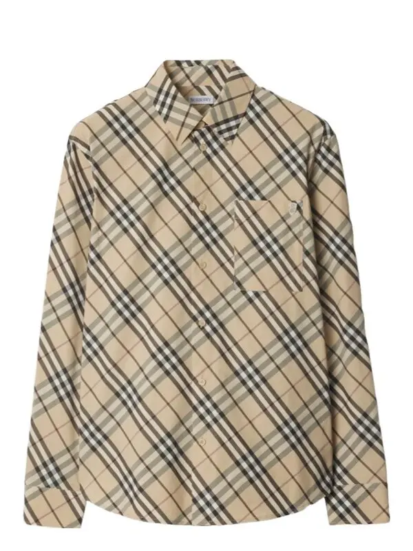 Burberry Long Sleeved Checked Shirt - Alabaster