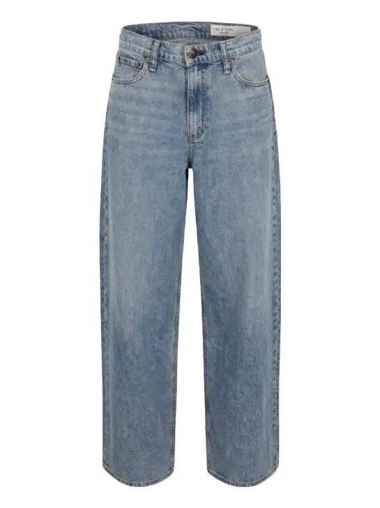 RAG  BONE Rag & Bone Belted Straight Leg Jeans - Gray