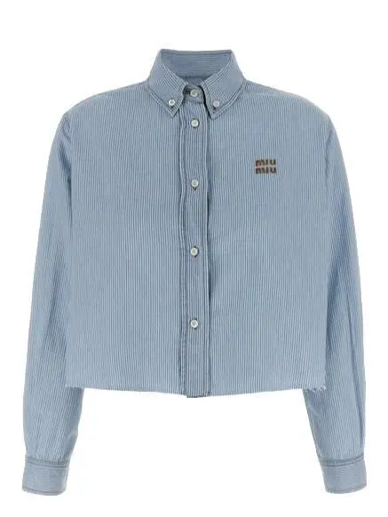 Miu Miu Striped Chambray Shirt - Blue