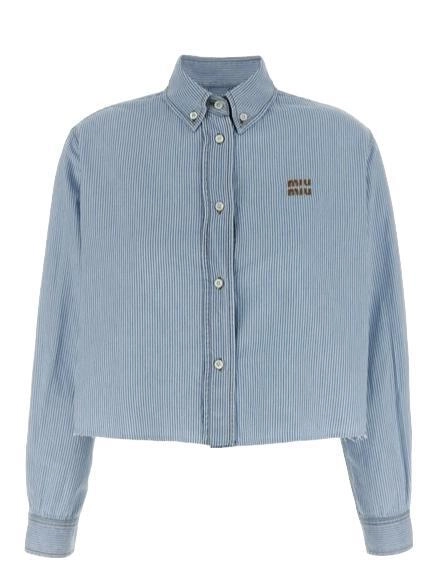 Miu Miu Striped Chambray Shirt - Blue