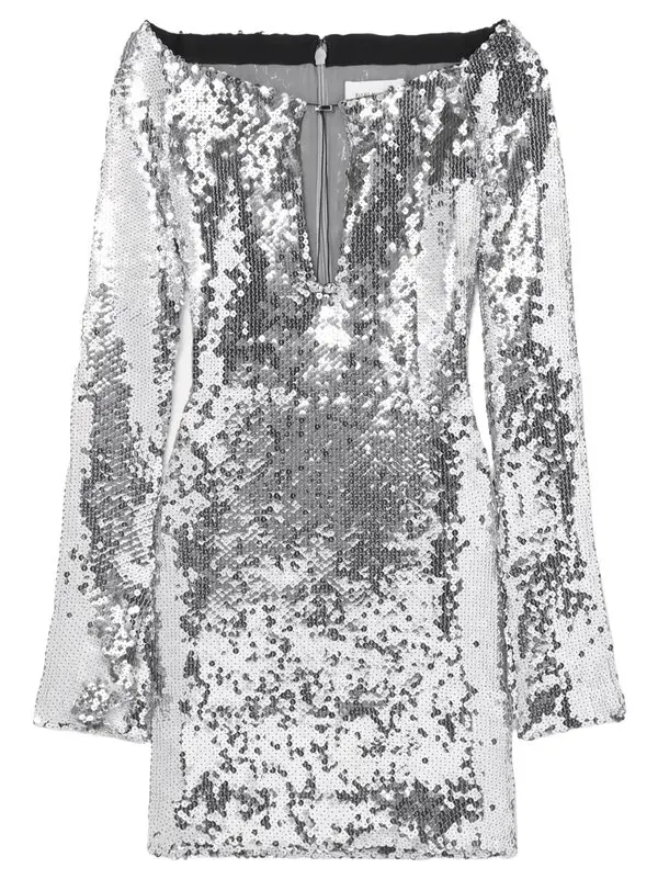 16Arlington Solare Sequined Tulle Mini Dress - Gray