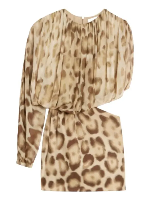 Celine Draped Mini Dress In Silk Muslin - Nude