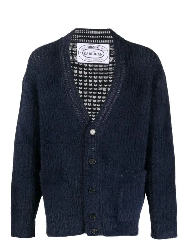 Missoni V-neck Knitted Cardigan With Front Pockets - Black