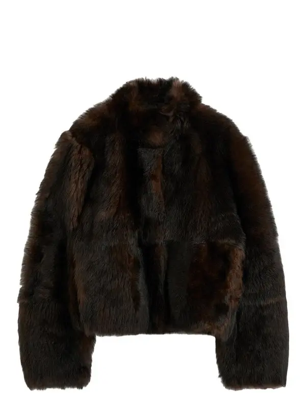 TOTEME Shearling Jacket - Dark Brown