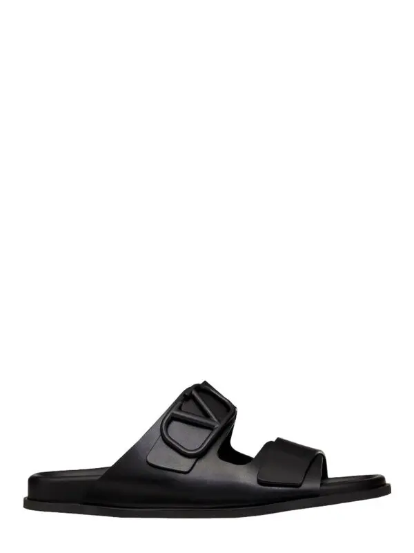 Valentino Garavani Vlogo Signature Slip-on Slides - Black