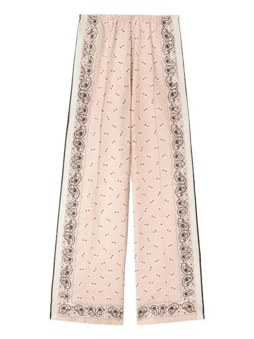 Palm Angels Paisley Printed Wide Leg Trousers - Nude