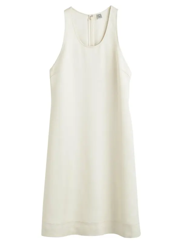 TOTEME Sleeveless Scoop Neck Mini Dress - Ecru
