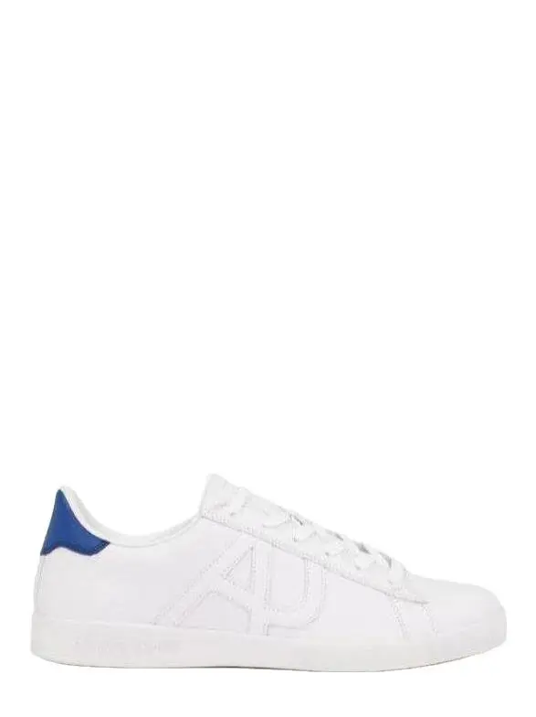 Emporio Armani Logo Embossed Lace-up Sneakers - White