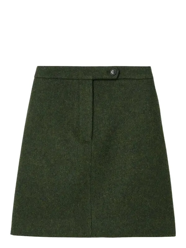 Bally Wool Mini Skirt - Dark Green