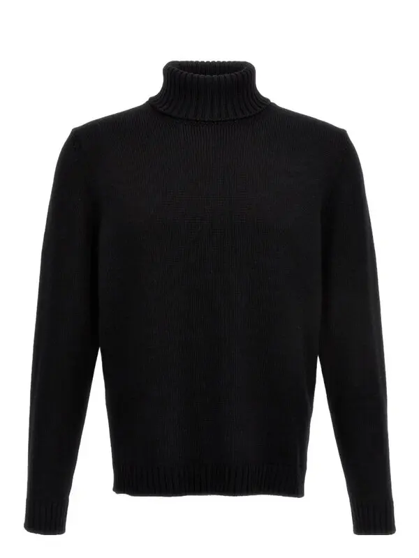 ZANONE Wool Turtleneck Knitwear - Black