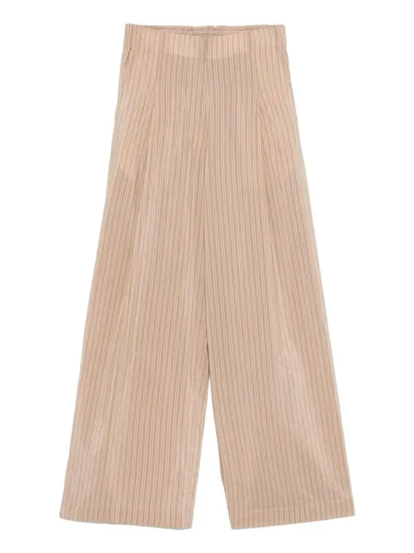 Dries Van Noten Wide Leg Striped Casual Pants - Nude