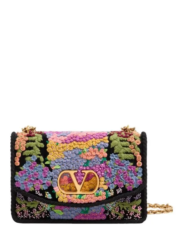 Valentino Garavani Vain Embroidered Shoulder Bag - Multicolor