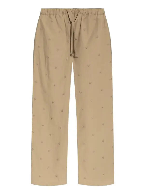 Attico Embroidered Drawstring Pants - Beige