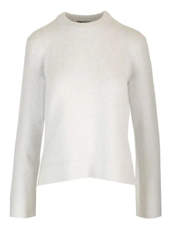 Theory Long Sleeve Crewneck Knitted Jumper - White