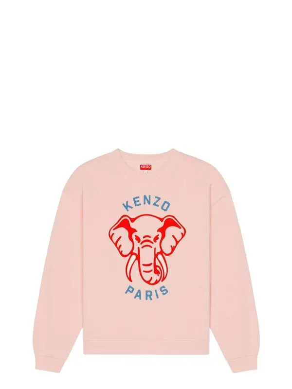 Kenzo Elephant Varsity Jungle Crewneck Sweatshirt - Pink