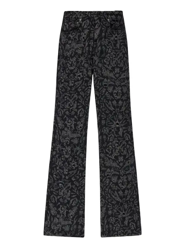 Off-White Logo Patch Flared Pants - Black