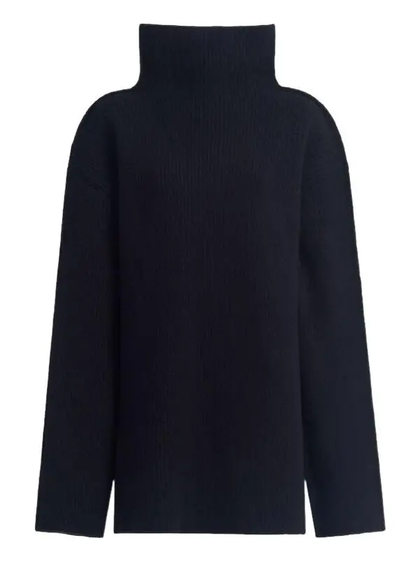 Marni Fisherman Ribbed Wool Sweater - Black