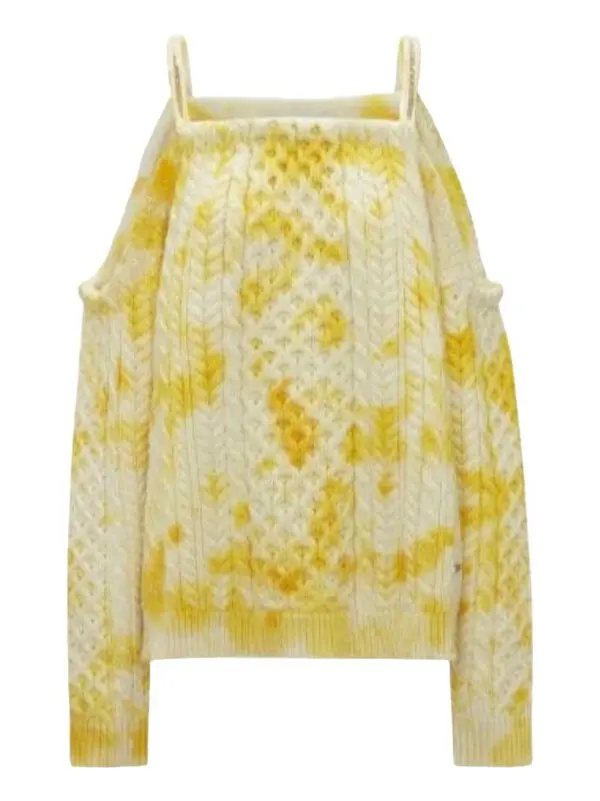 J.W.ANDERSON Cold-shoulder Cable-knit Jumper - Nude