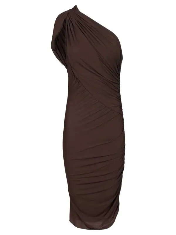 Rick Owens Amira Gathered Short Dress - Brown