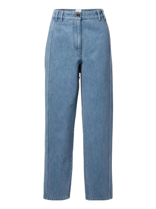 PATOU Patchwork Mid-rise Straight Leg Jeans - Blue
