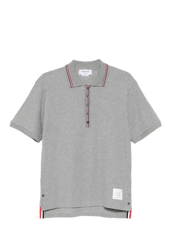 Thom Browne Cotton Polo Shirt - Light Gray
