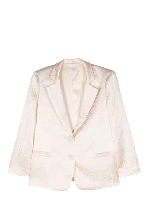FORTE_FORTE Quilted Single-breasted Blazer - White