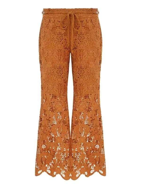 Zimmermann Coco Lace Flared Pants - Biscu