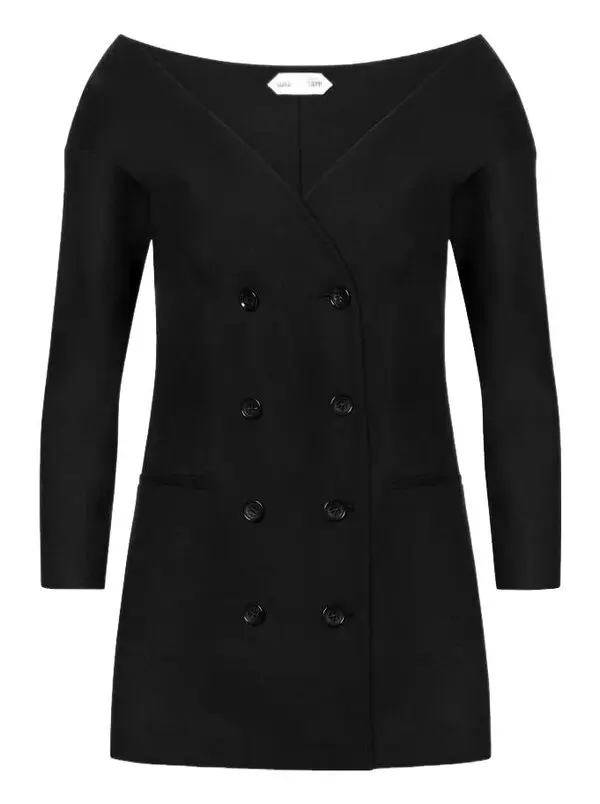 Alberta Ferretti Double-breasted Stretch Wool Jacket - Black