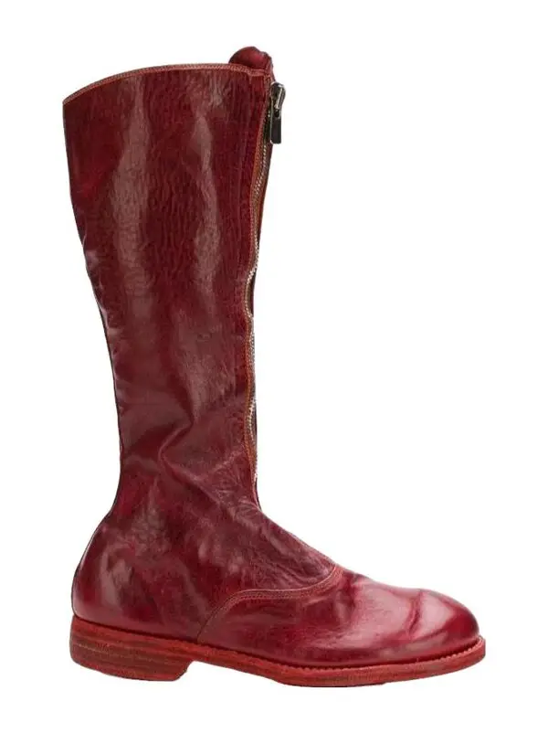 Guidi 410 Front Zipper Boots - Red