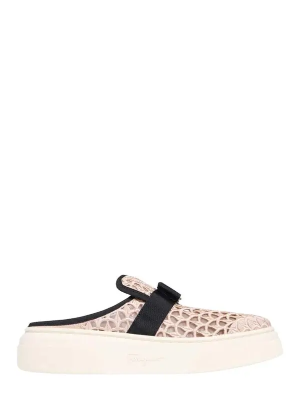 FERRAGAMO Logo Detail Mule - White
