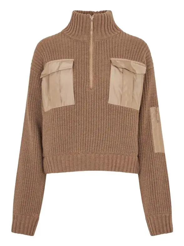 Baum Und Pferdgarten Clyde High Neck Zip Up Sweater - Brown
