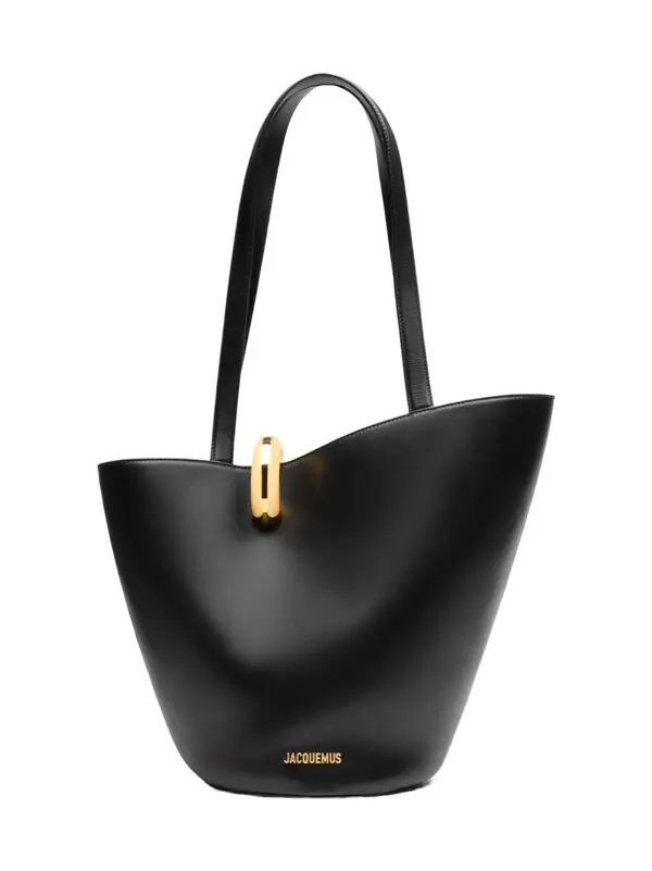 Jacquemus The Medium Bambola Asymmetrical Bucket Bag - Black
