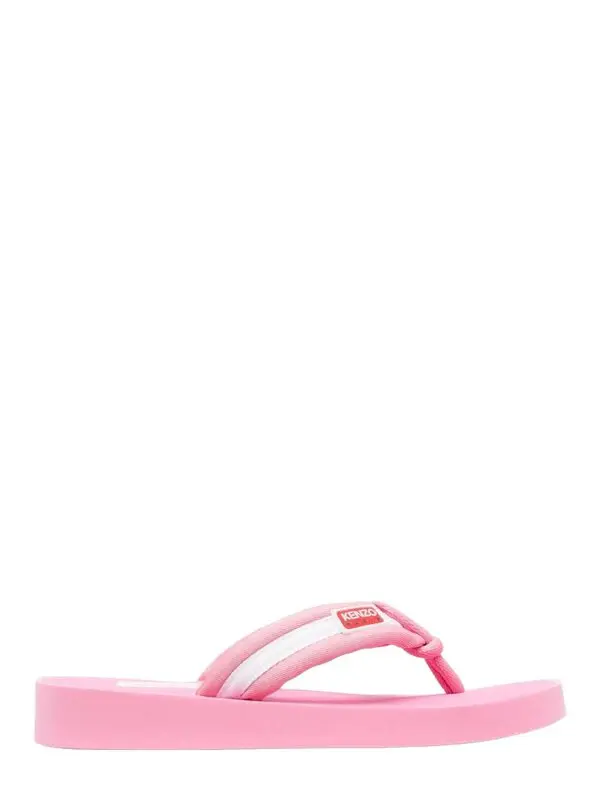 Kenzo Striped Logo Flip Flops - Pink