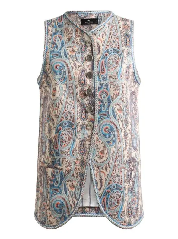 Etro Paisley Printed Vest - Gray