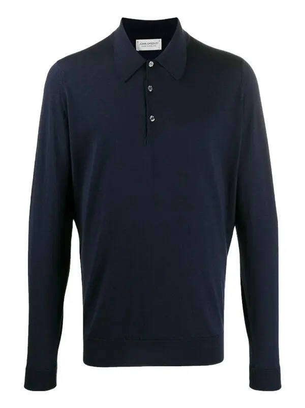 John Smedley Dorset Long-sleeve Polo Shirt - Black