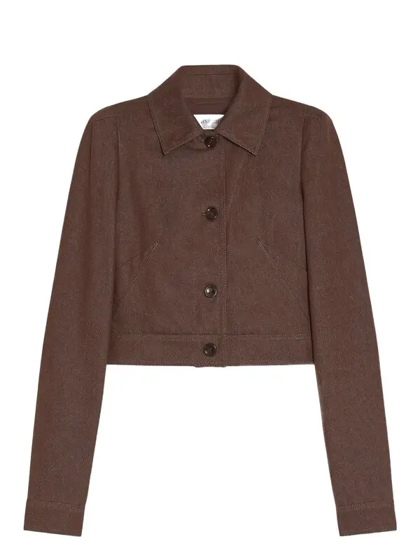 Max Mara Button-up Cropped Jacket - Brown