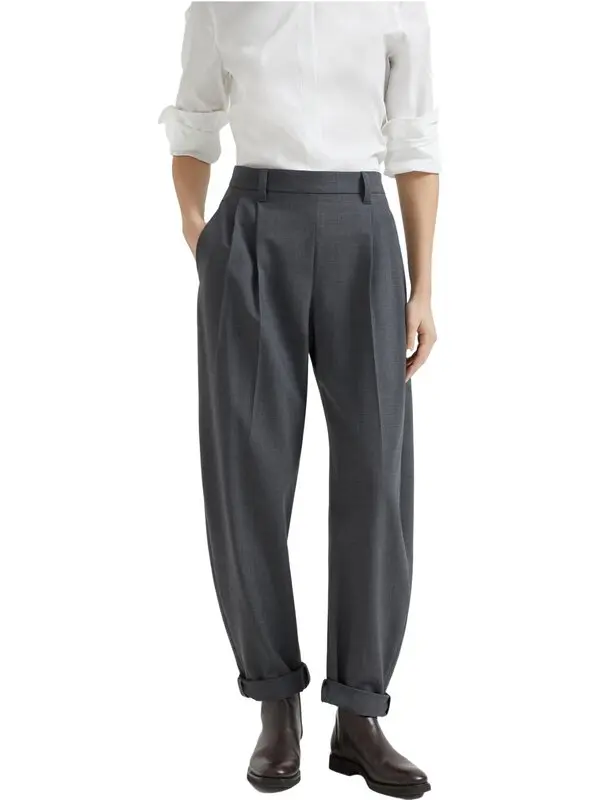 Brunello Cucinelli Virgin Wool Pleated Trousers - No