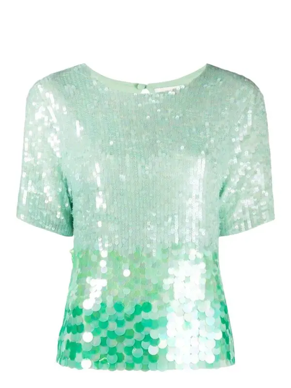 P.a.r.o.s.h Iridescent Sequin T-shirt - Green