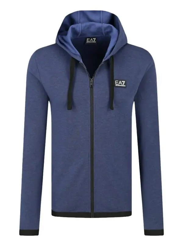 EA7 Hooded Zip-up Casual Coat - Blue