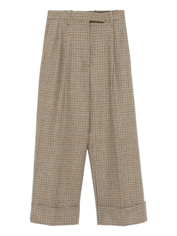 Thom Browne Check Cheviot Tweed Trousers - Nude