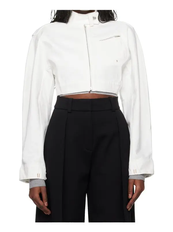 Jacquemus Long-sleeved Denim Jacket - Off-white