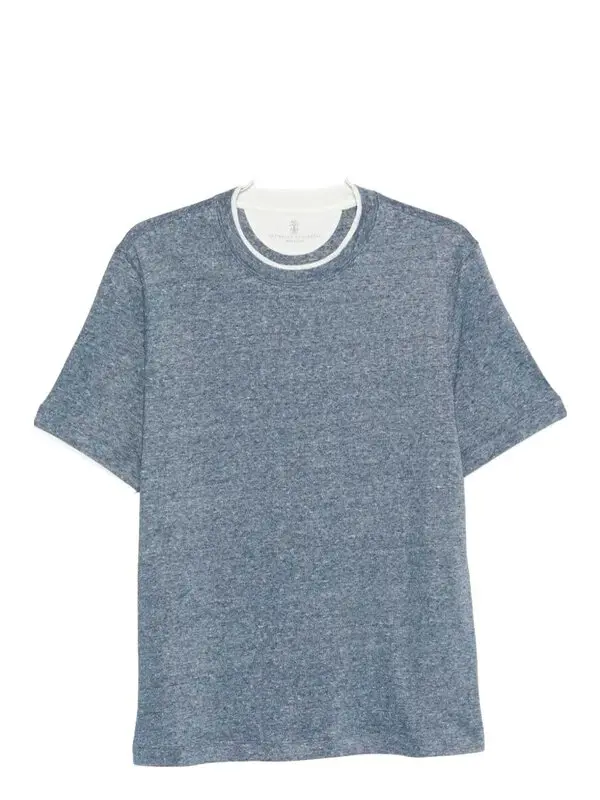 Brunello Cucinelli Layered Effect Crewneck T-shirt - Gray