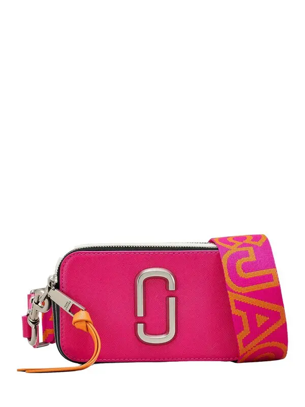 Marc Jacobs The Snapshot Logo Plaque Crossbody Bag - Pink
