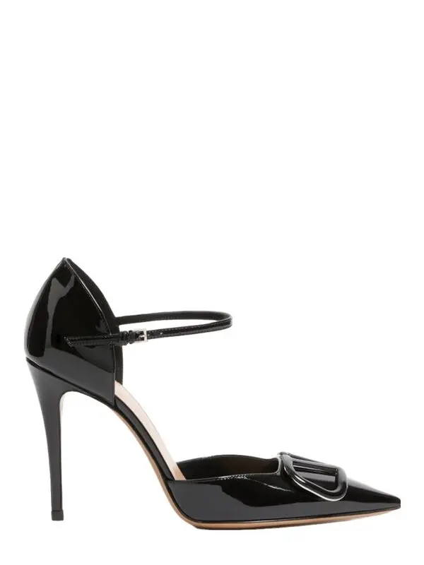 Valentino Garavani Vlogo Signature Pointed Toe High Heel Pumps - Black