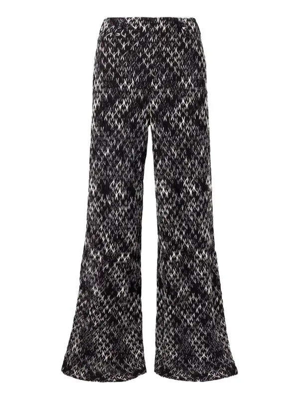 Missoni Crocheted Knitted Blend Wide-leg Pants - Black