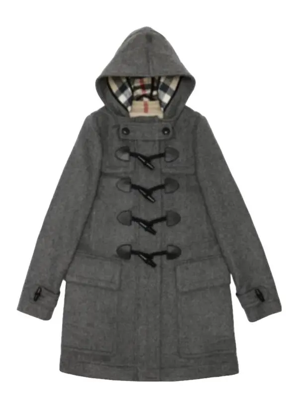 Burberry Long Sleeved Hooded Coat - Gray