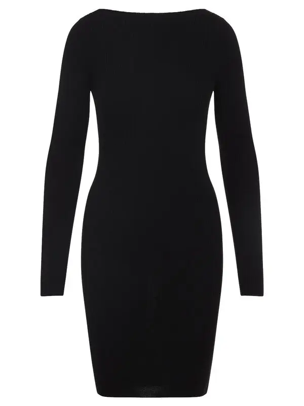 Rick Owens Ribbed Long-sleeved Day Dress - Black