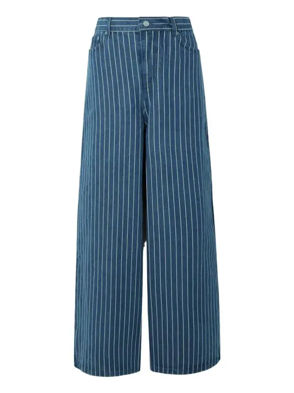 THE FRANKIE SHOP Sasha Striped Wide-leg Jeans - Blue